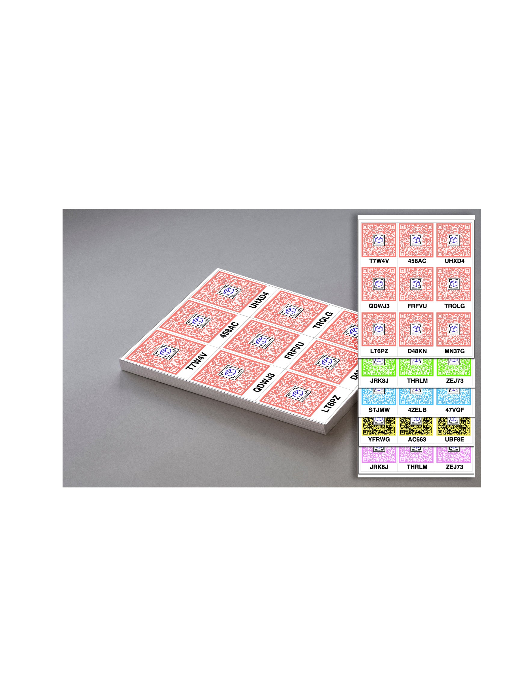 (Bulk Sheets) Multi-Color ToteScan® Intelligent QR Labels Bulk Sheets